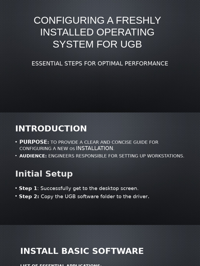 OS Configuration Guide for UGB Workstations | PDF