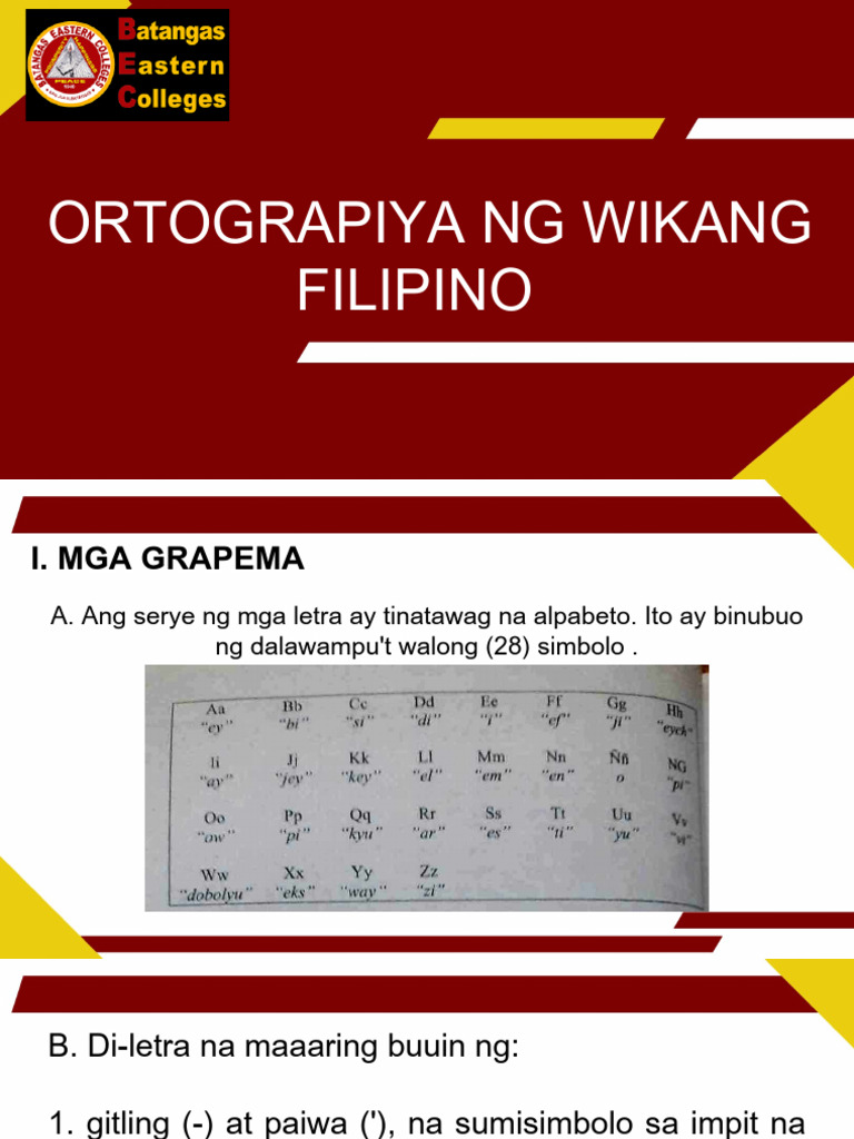 Ortograpiya-Ng-Wikang-Filipino - 20230911 - 013523 - 0000 | PDF