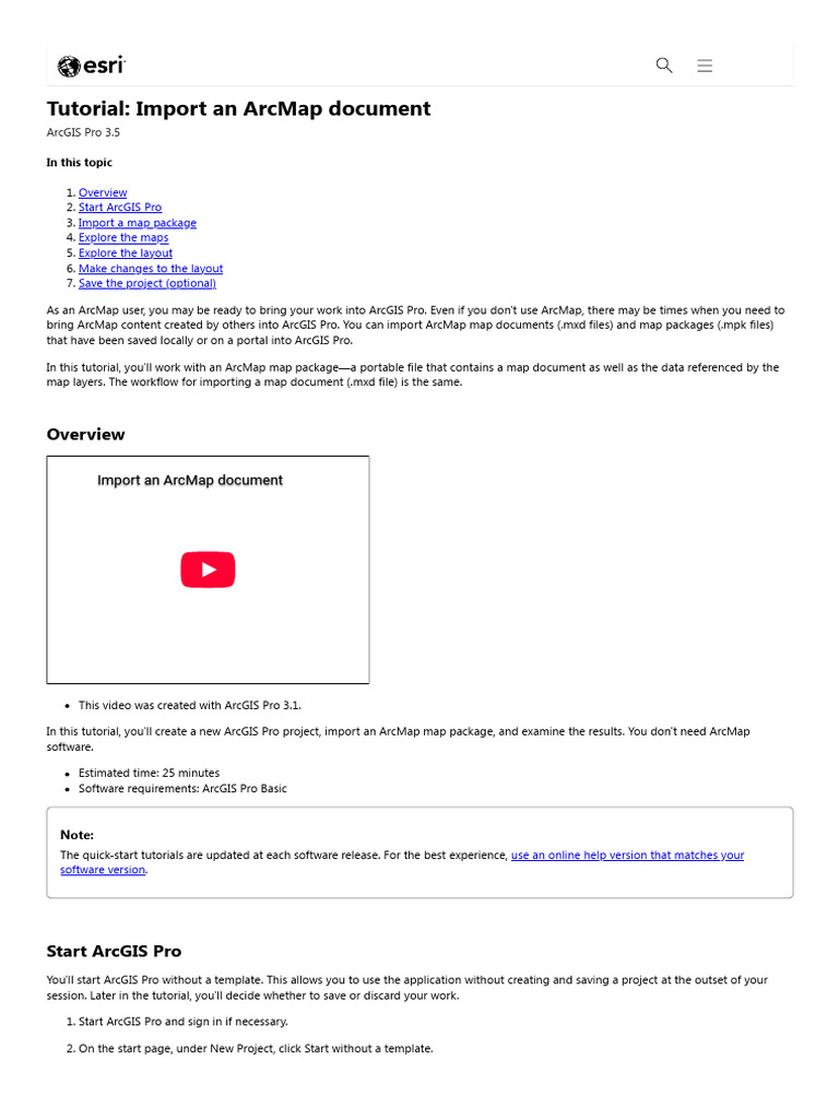 Tutorial Import An Arcmap Document Arcgis Pro Documentation Pdf Arc Gis Page Layout
