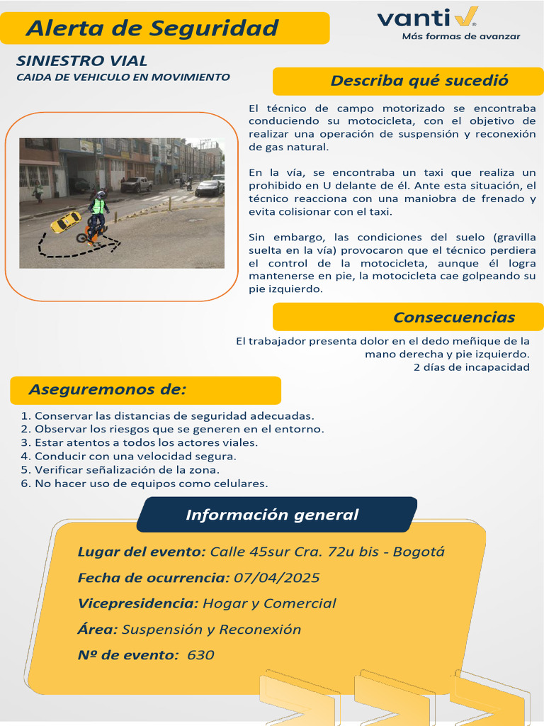 630 Alerta de Seguridad Perdida de Estabilidad de Motocicleta | PDF