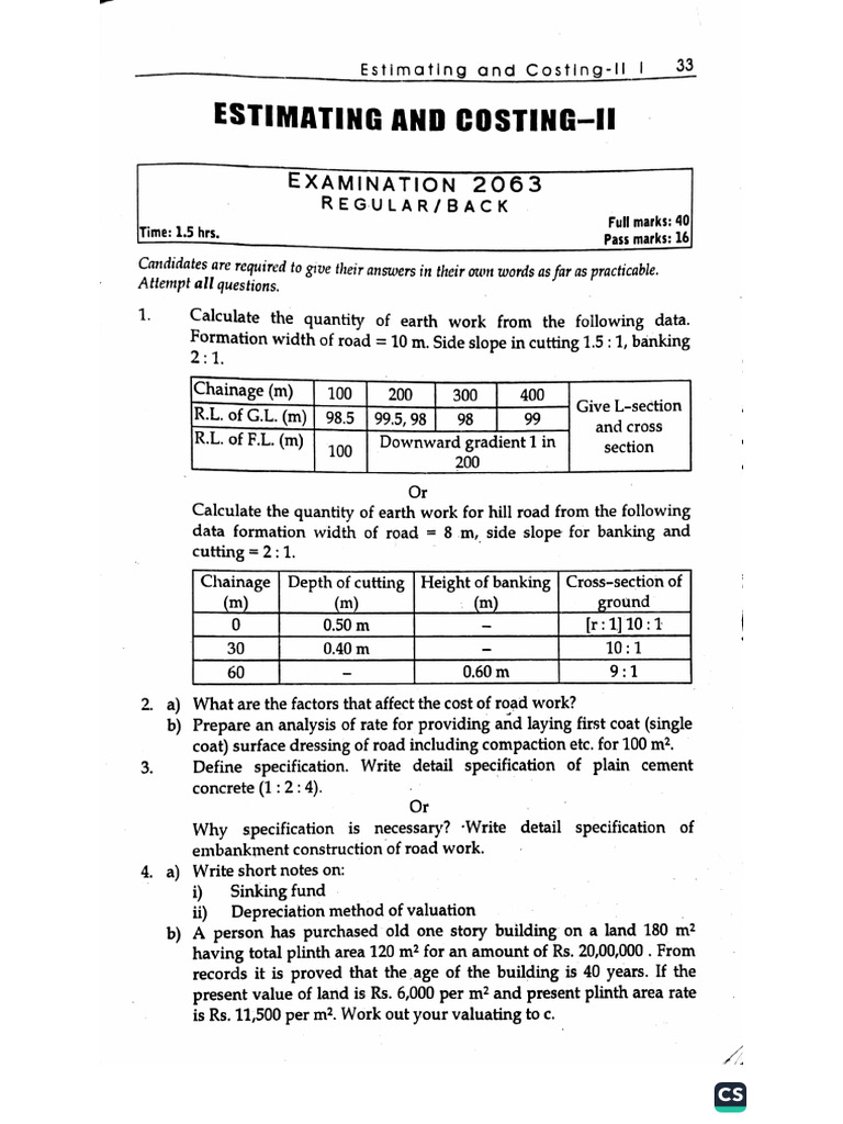 Estimating and Costing-Ll | PDF