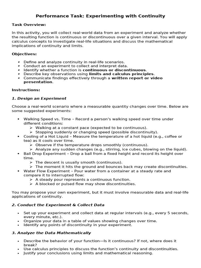 Analyzing Continuity in Real-World Experiments | PDF | Experiment ...