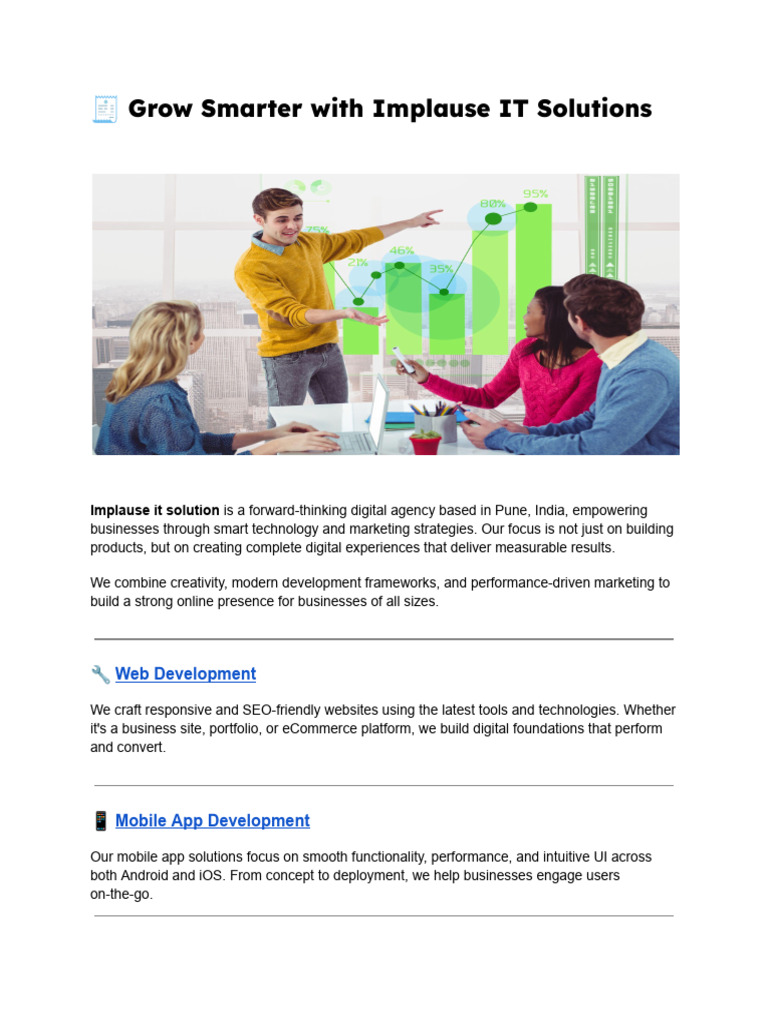 ? Grow Smarter With Implause IT Solutions | PDF