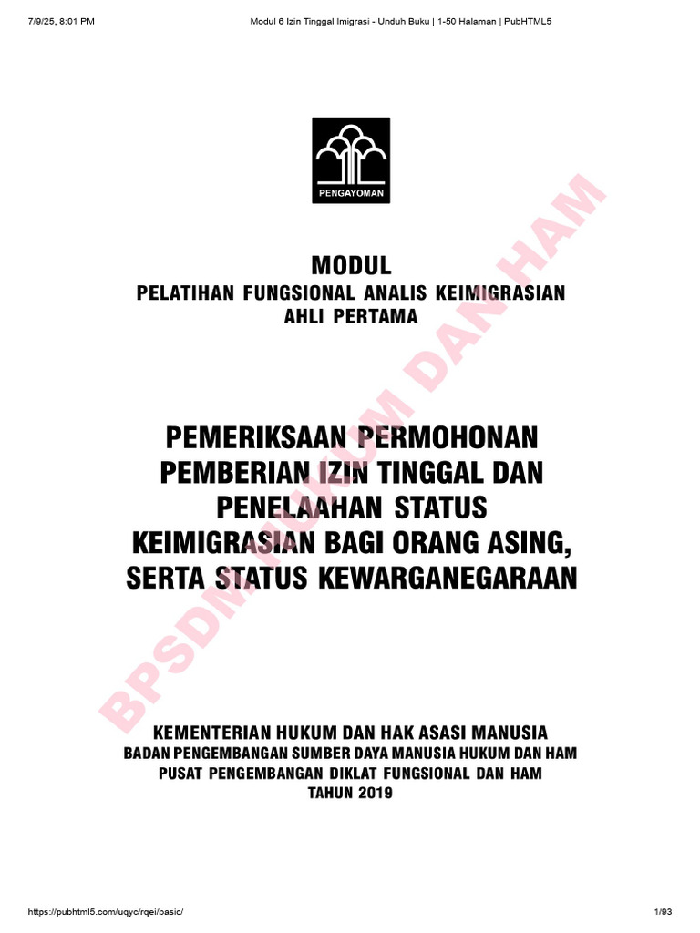Modul 6 Izin Tinggal Imigrasi - Unduh Buku - 1-50 Halaman - PubHTML5 | PDF