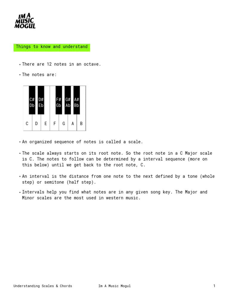 Music Scales And Chords Guide Pdf Chord Music Scale Music