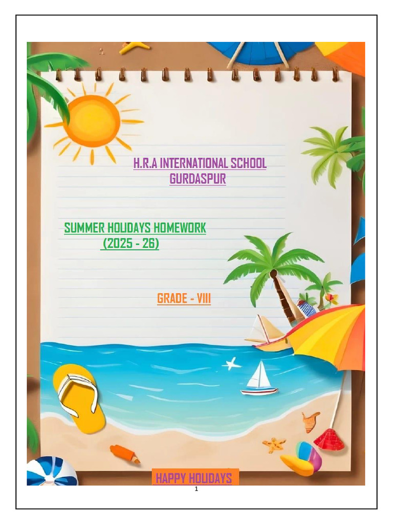 Class 8th Holidays Homework | PDF | Rectangle | Chemistry