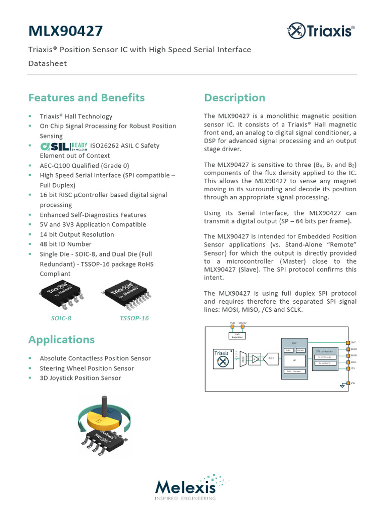 3D Hall Sensor MLX90427 | PDF | Computer Engineering | Computing