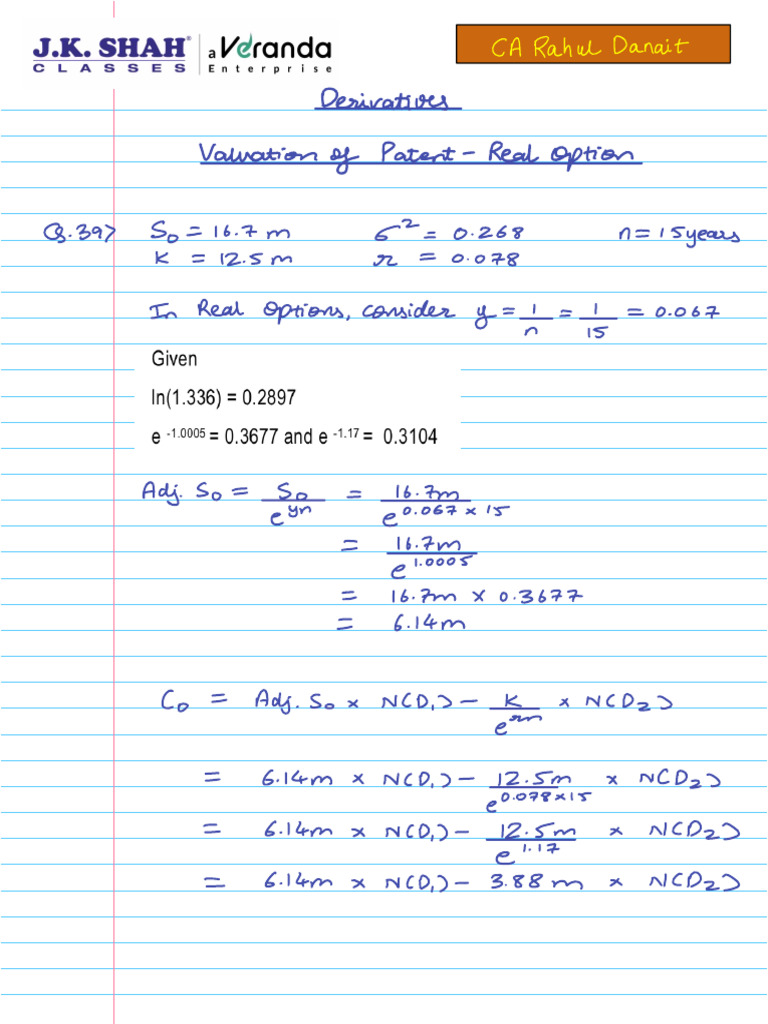 Value of Patent | PDF | Valuation (Finance) | Derivative (Finance)