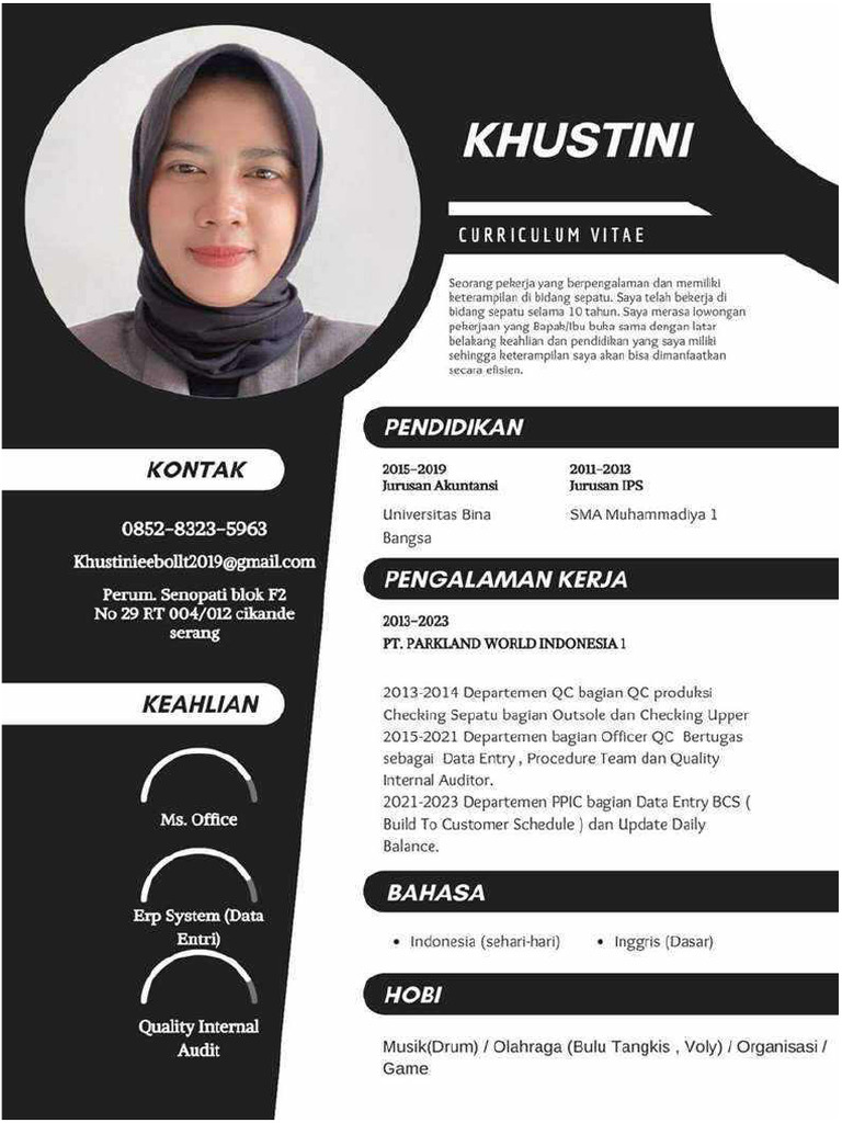 CV Khustini PT Forisa - Compressed 1 - Compressed Dikompresi Dikompresi | PDF