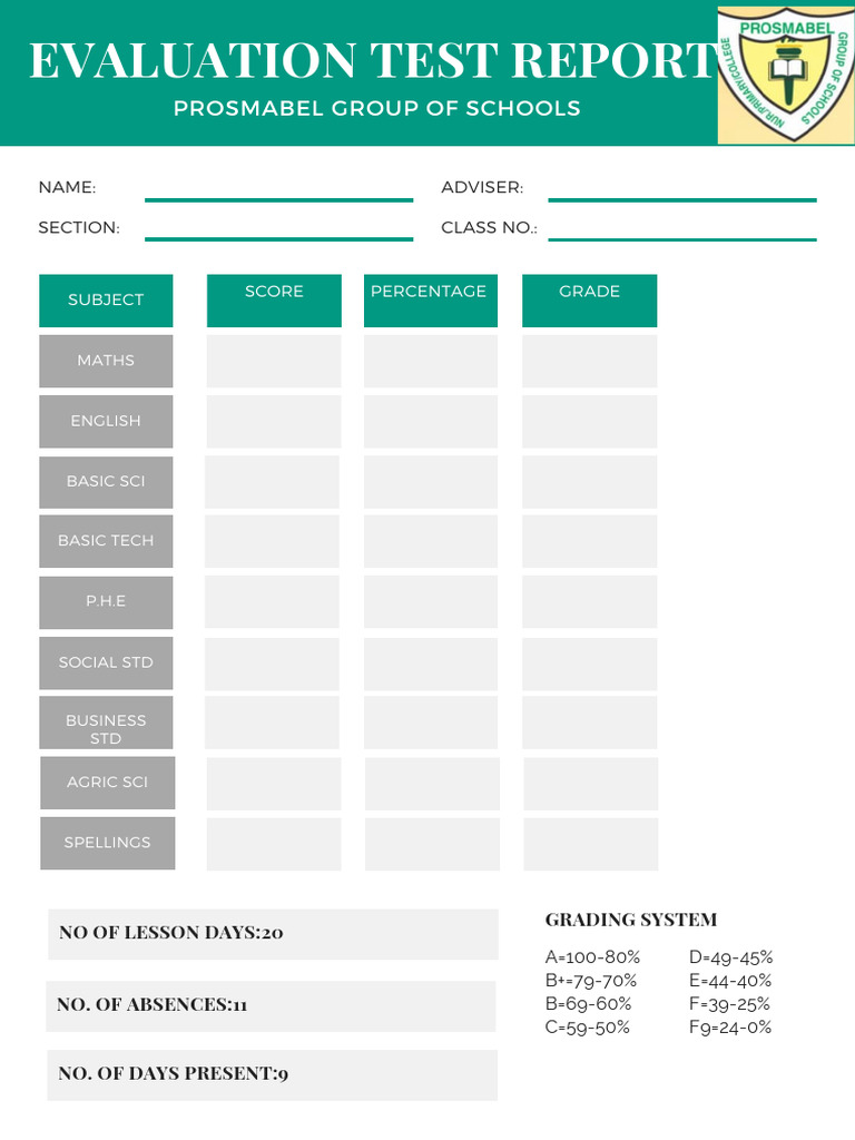 Evaluation Test Report PDF | PDF