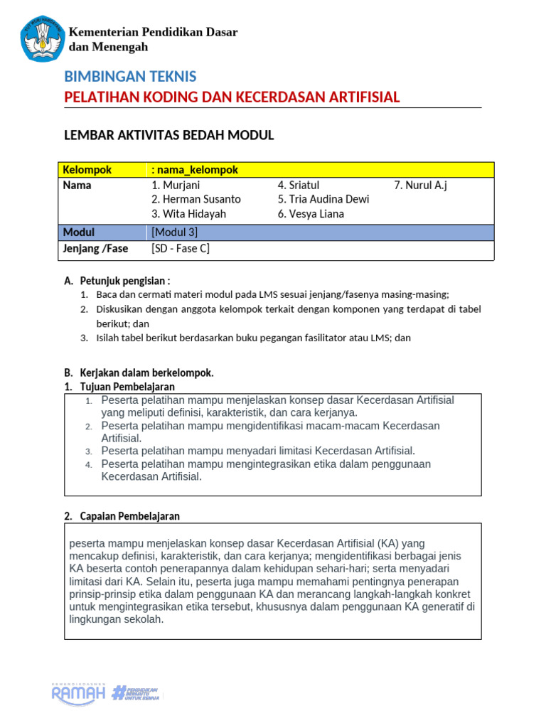 LA.01. - Bedah - Modul 3 Fase C Kelompok 1 | PDF