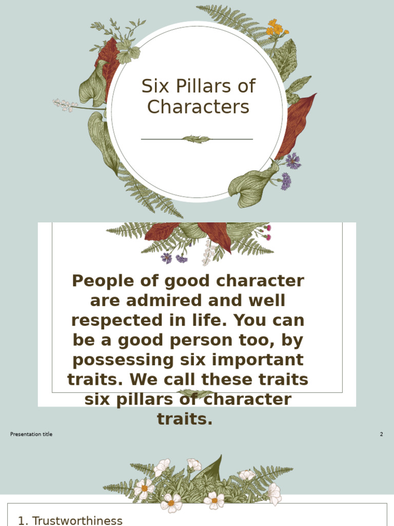 Six Pillars of Characters | PDF