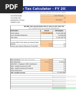 Income Tax Calculator Excel Ay 2025 2026 1.1 | PDF | Tax Deduction | Taxes