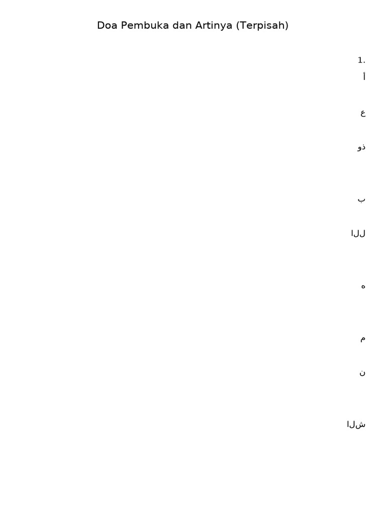 Doa Pembuka Majlis dan Artinya | PDF
