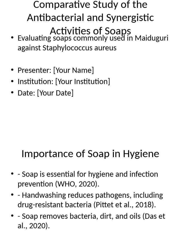 Comparative Study Soaps Against Staphylococcus Aureus | PDF ...