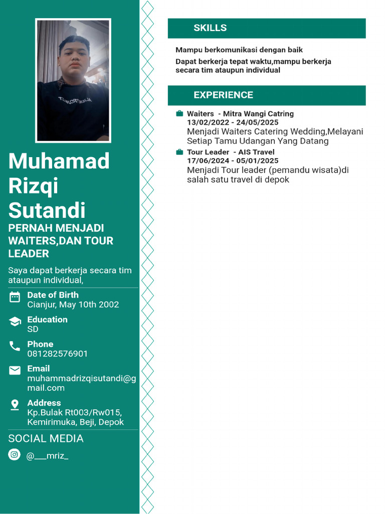 Surat Lamaran Rizqi | PDF