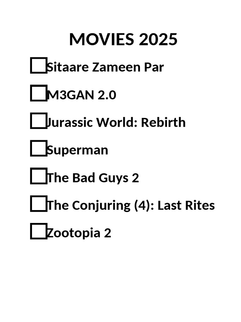 Movies 2025 | PDF