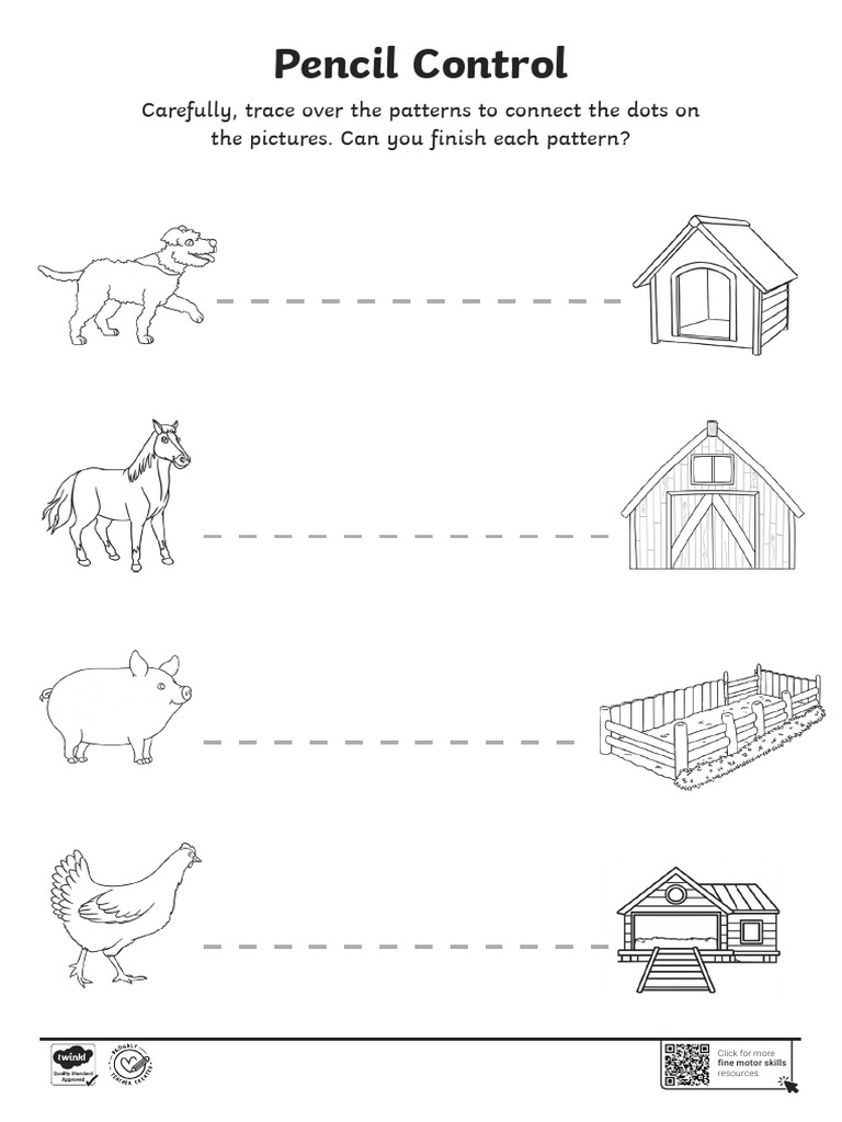 T e 2552329b Animal Themed Simple Pencil Control Worksheets Black and ...