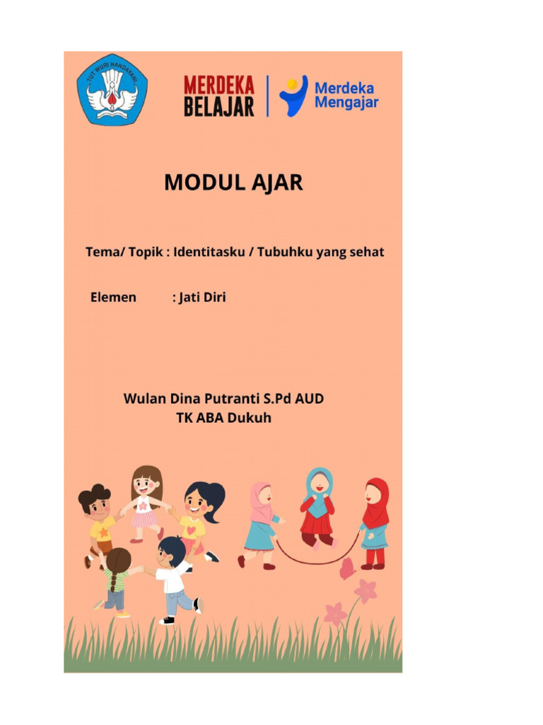 Modul Ajar PAUD - Identitasku - Tubuhku Yang Sehat - Fase Fondasi - YKmVP9BWpo | PDF