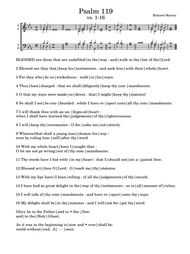 Psalm 119, 1-16 - Massey | PDF