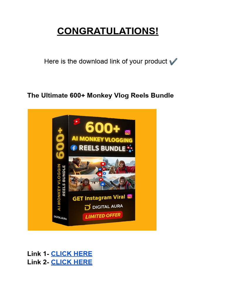 Ultimate Monkey Vlog Reels Bundle | PDF