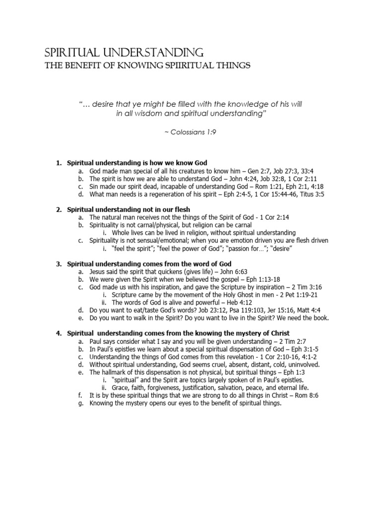 Spiritual Understanding | PDF | Eternal Life (Christianity) | Revelation