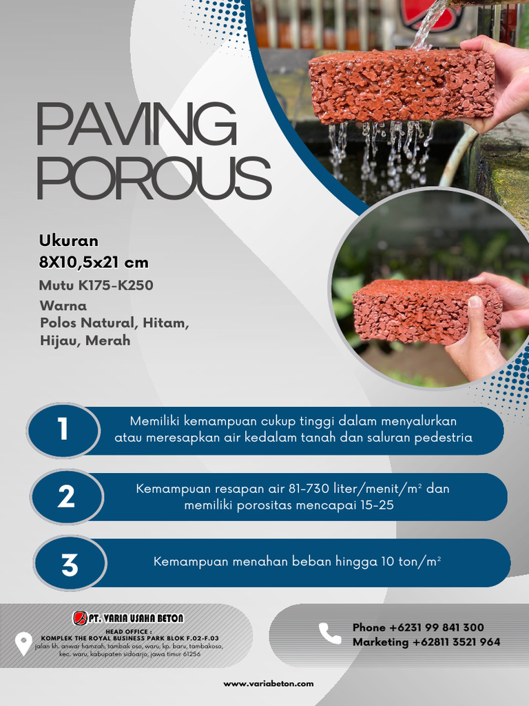 Spesifikasi Paving Porous K175-K250 | PDF