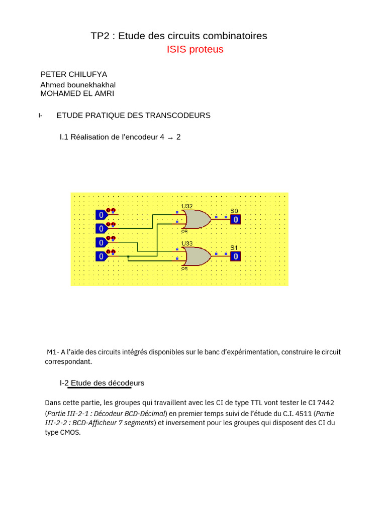 Étude du CI 7442 et décodeurs associés | PDF | Circuit électrique ...