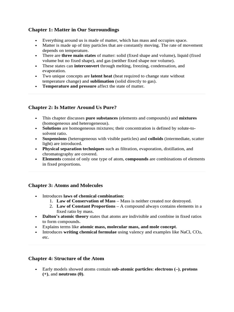 Summary For Science Exam | PDF | Force | Mixture
