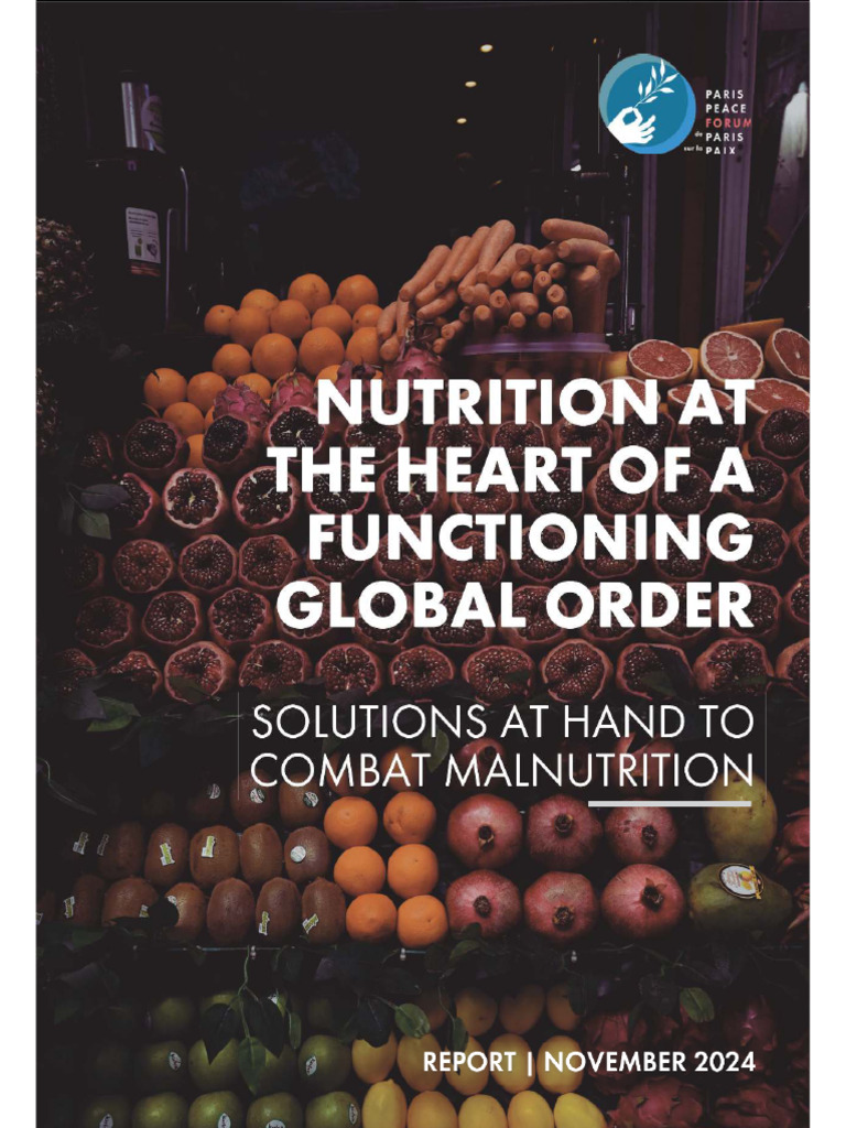 Nutrition at Heart of A Functioning Global Order | PDF | Wash ...