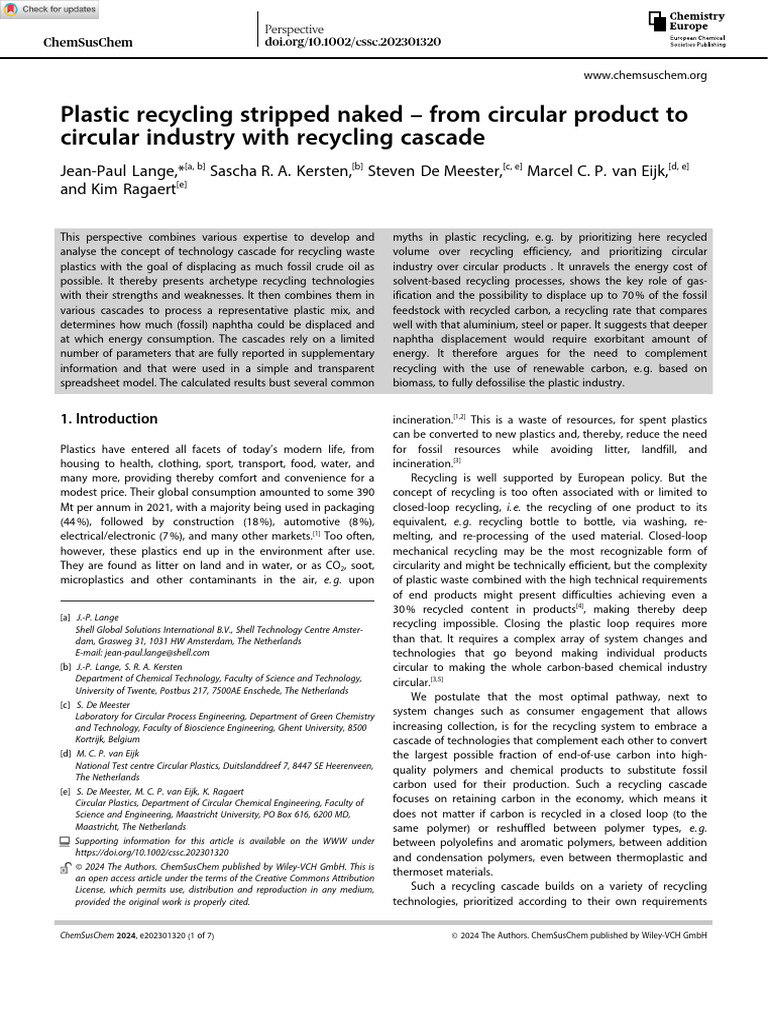 Plastic Recycling Stripped Naked - From Circular Product To Circular Industry With Recycling ...