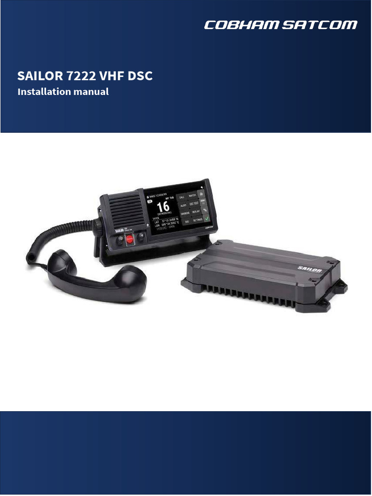 Sailor 7222 VHF DSC: Installation Manual | PDF | Electrical Connector | Manufactured Goods