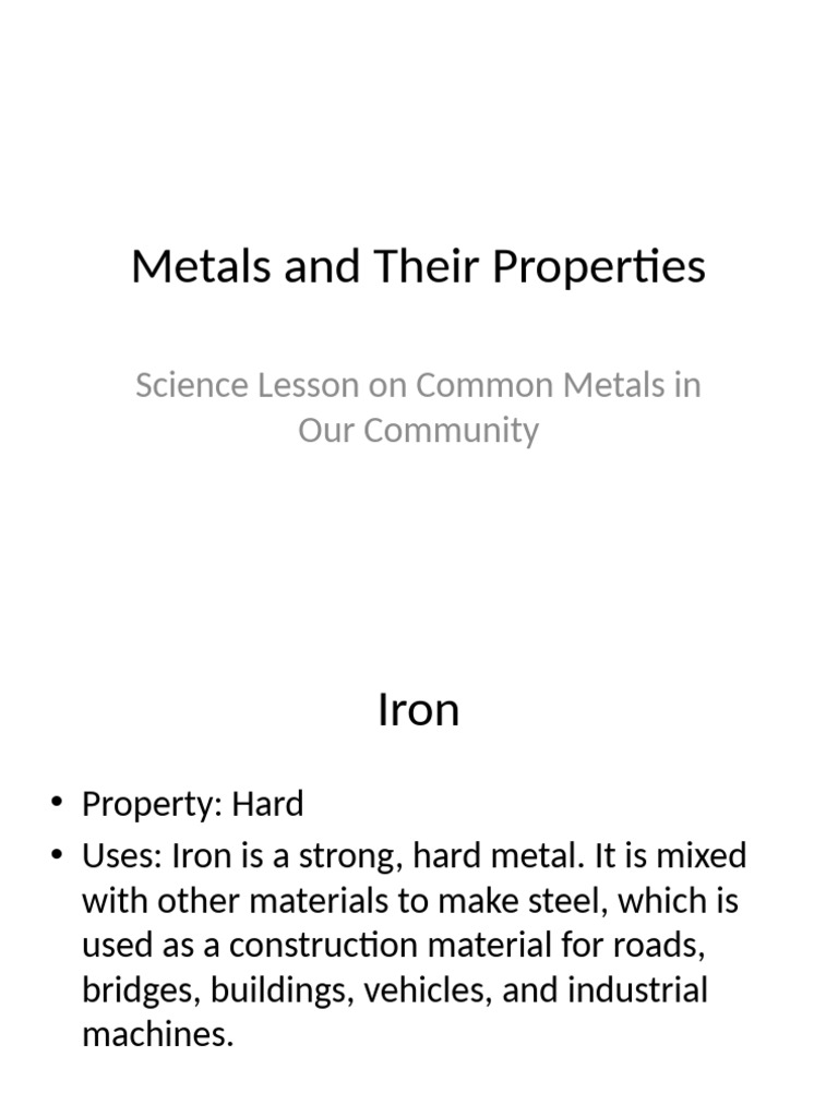 Metals and Their Properties | PDF