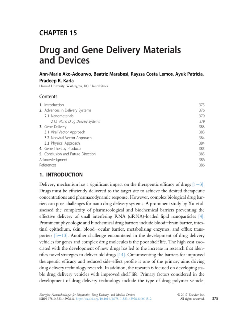Drug and Gene Delivery Materials | PDF | Viral Vector | Nanomedicine