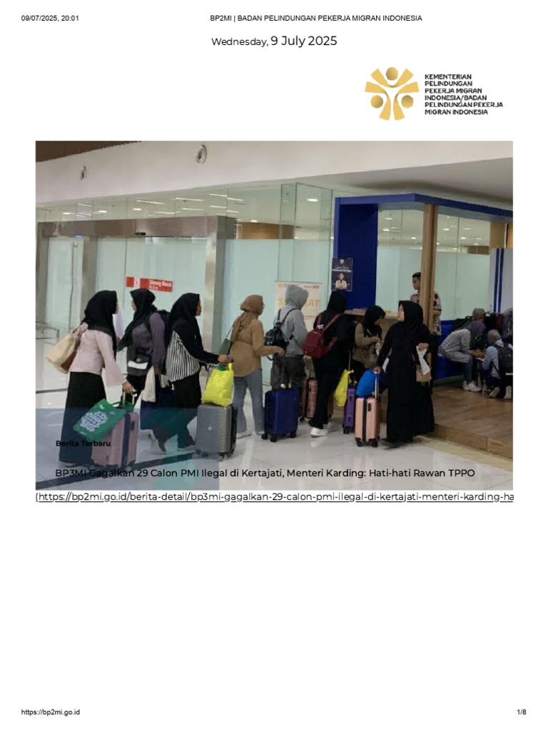 2 Bp2mi - Badan Pelindungan Pekerja Migran Indonesia | PDF