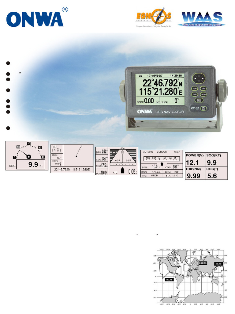 1 X Onwa GPS KP32 Datasheet | PDF | Global Positioning System | Wireless