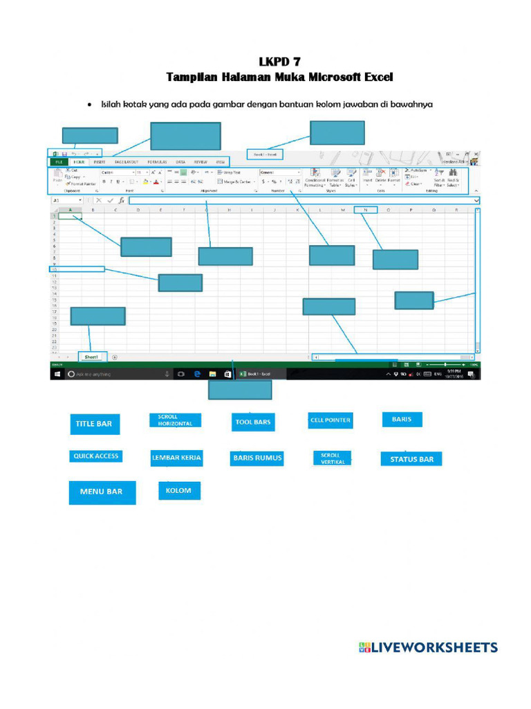 LKPD Tampilan Halaman Muka MS - Excel | PDF
