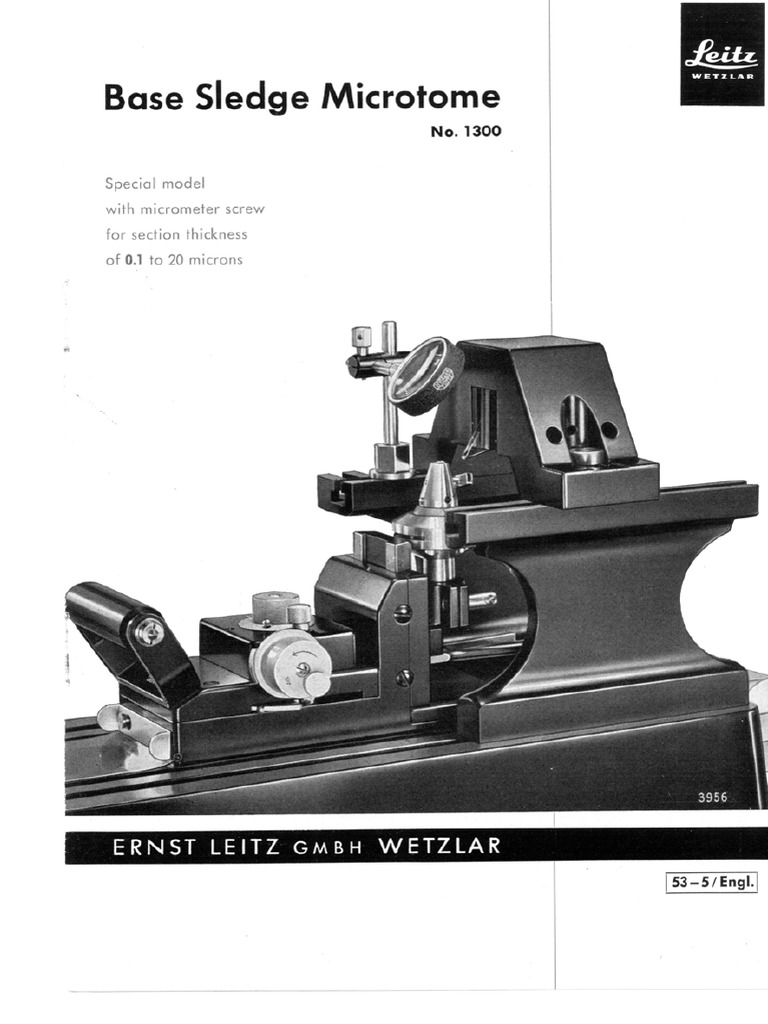 Leitz Base Sledge Microtome 1300 User Manual | PDF