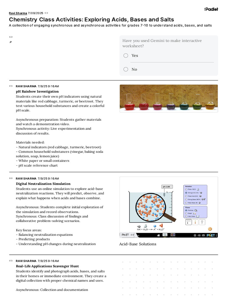 Padlet - Chemistry Class Activities Exploring Acids Bases and Salts ...