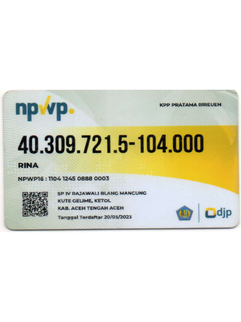 NPWP Rina | PDF
