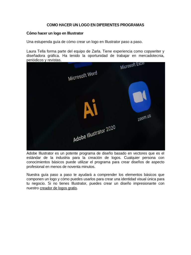 Como Hacer Un Logo en Diferentes Programas | PDF | Ilustrador Adobe ...