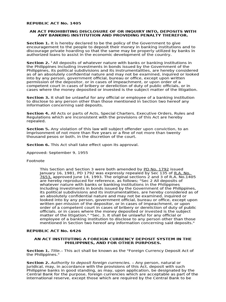 Republic Act No Banking | PDF | Loans | Banks