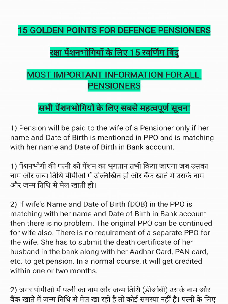 Important Information For Pensioners-1 | PDF