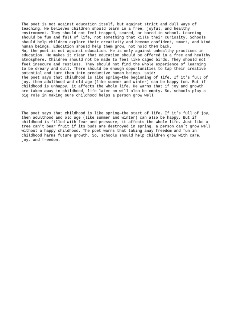 Joyful Learning: The Poet's Vision | PDF