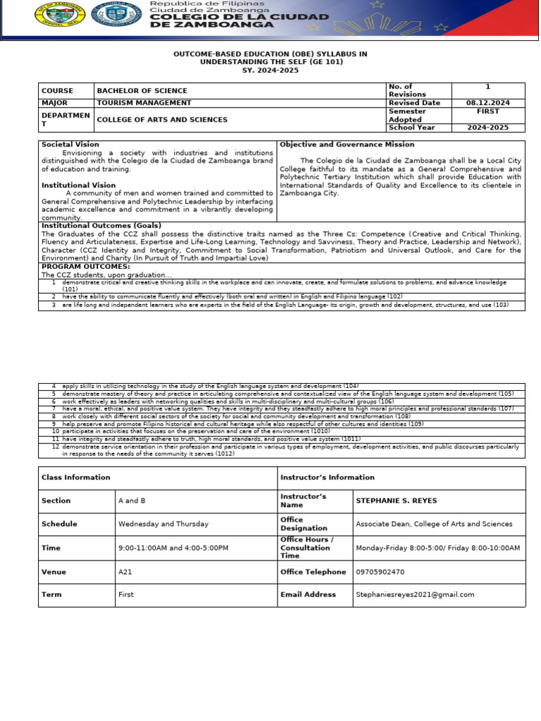 GE 101 - Understanding The Self | PDF | Self | Identity (Social Science)