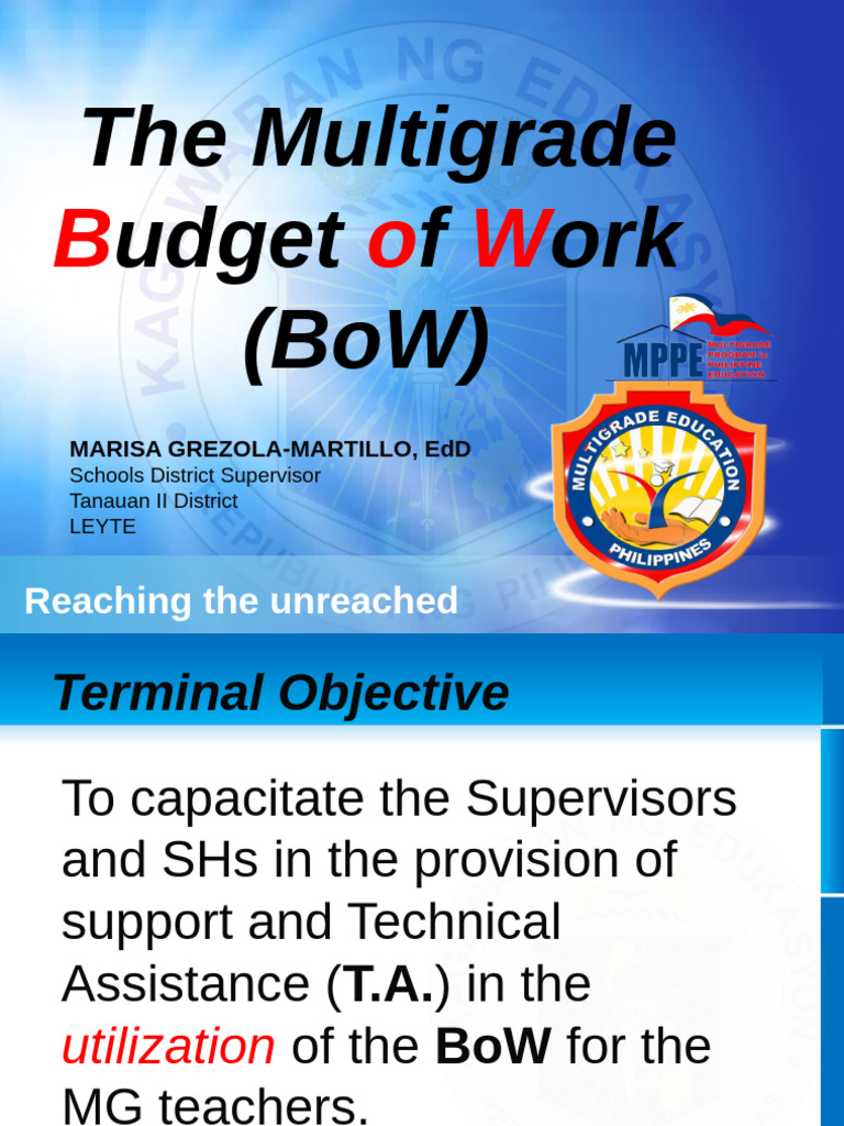 Multigrade Teaching: Budget of Work Guide | PDF | Teachers | Learning
