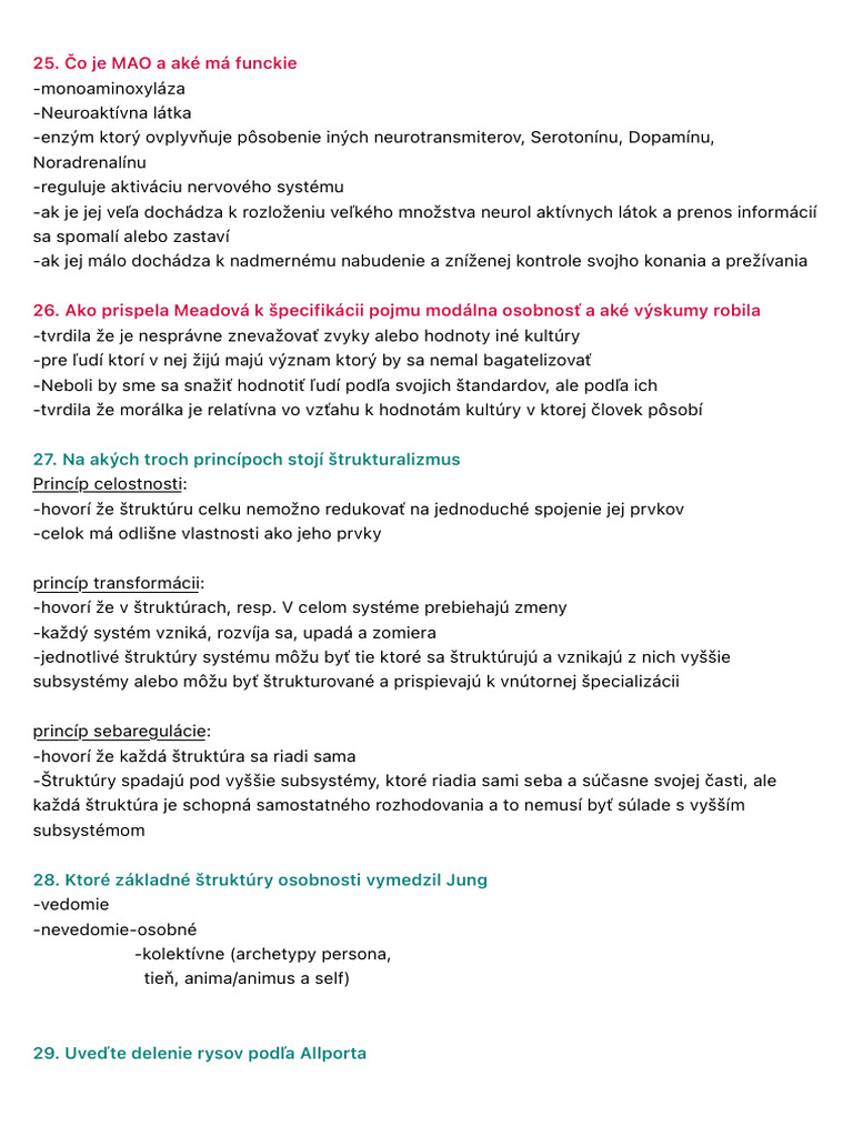 Čo Je MAO A Aké Má Funckie | PDF