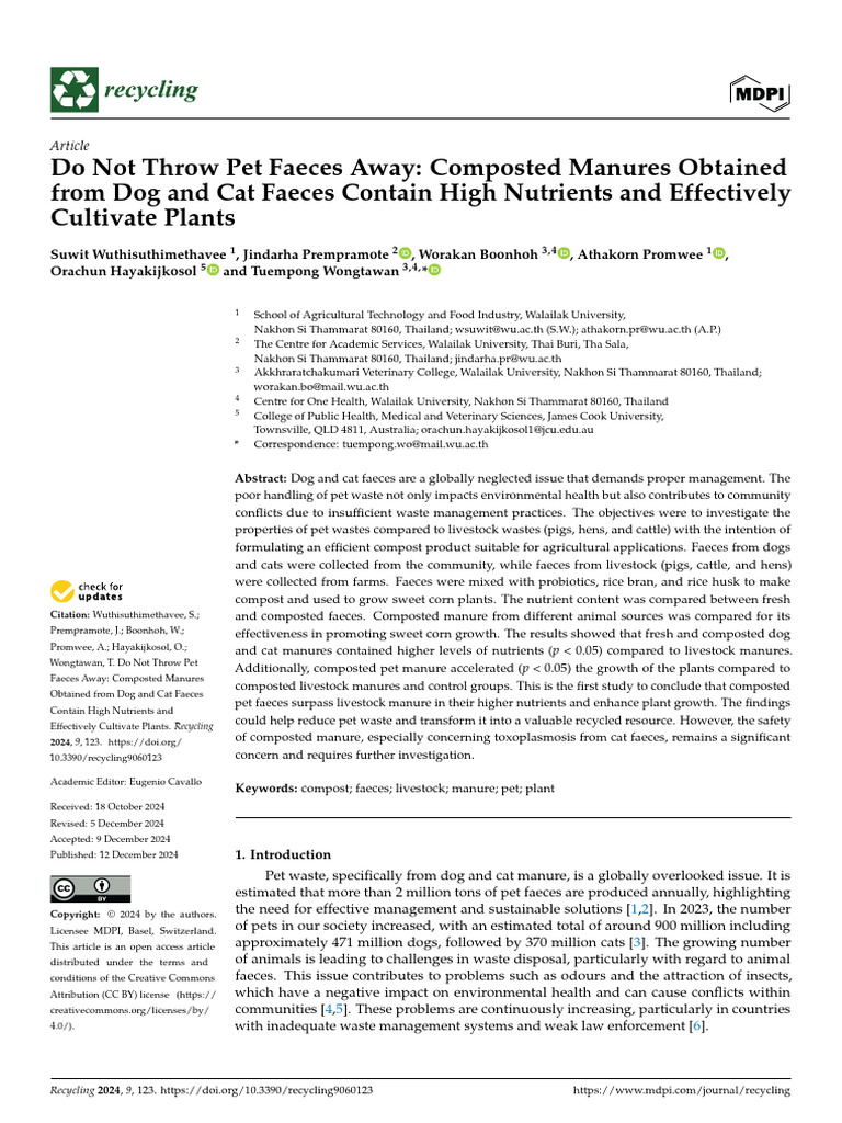 Nutrient-Rich Compost from Pet Faeces | PDF | Manure | Compost