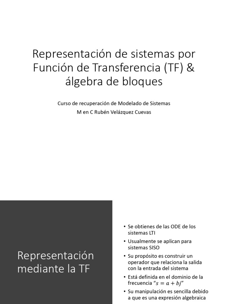 Función de Transferencia y Álgebra de Bloques | PDF | Transformada de Laplace | Ecuaciones