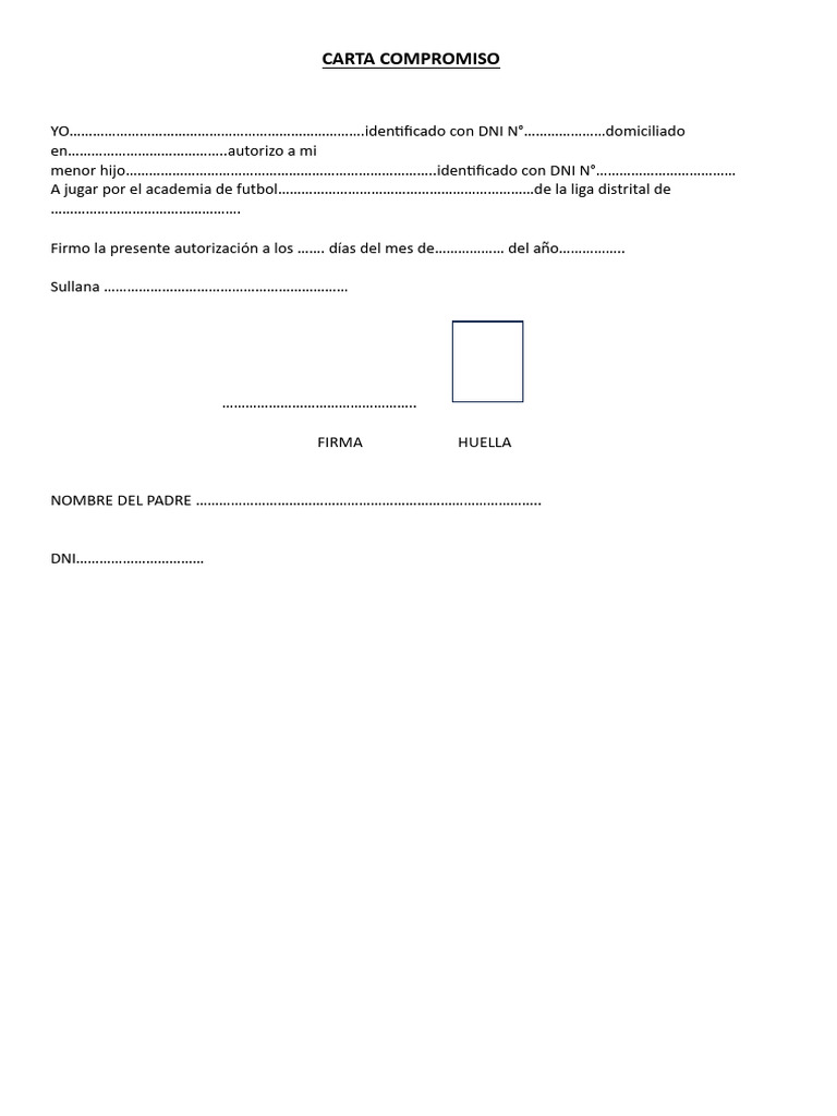 Carta Compromiso | PDF